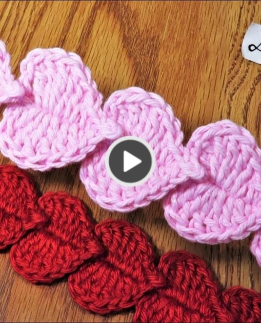 Crochet Chain of Hearts