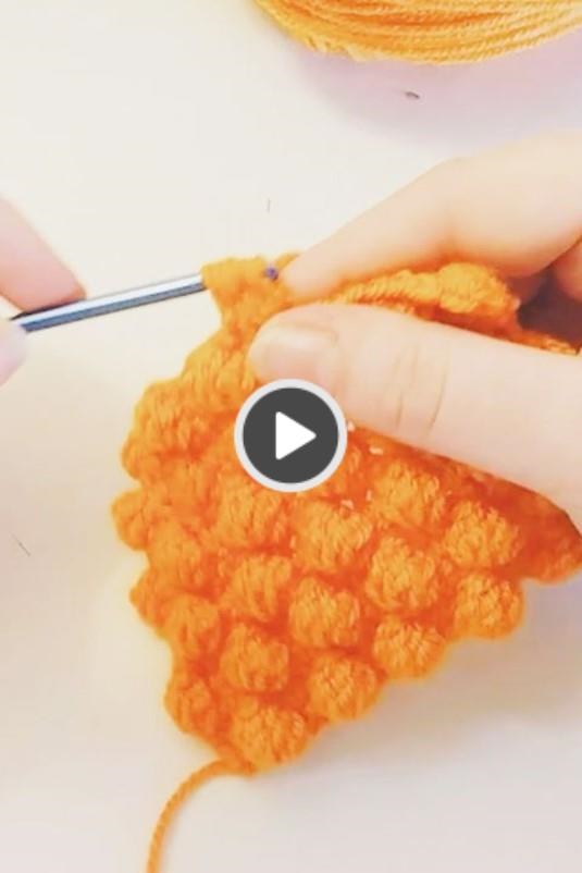 Orange bubble mesh pattern
